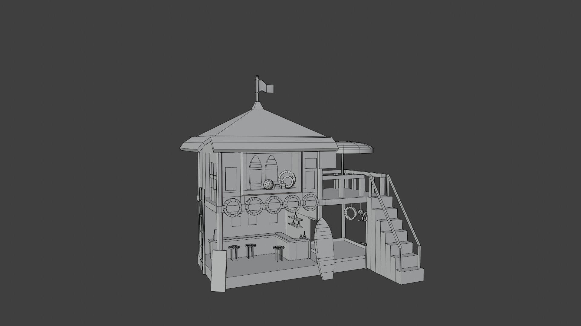 3D Beach Shop With Bar - TurboSquid 1846342