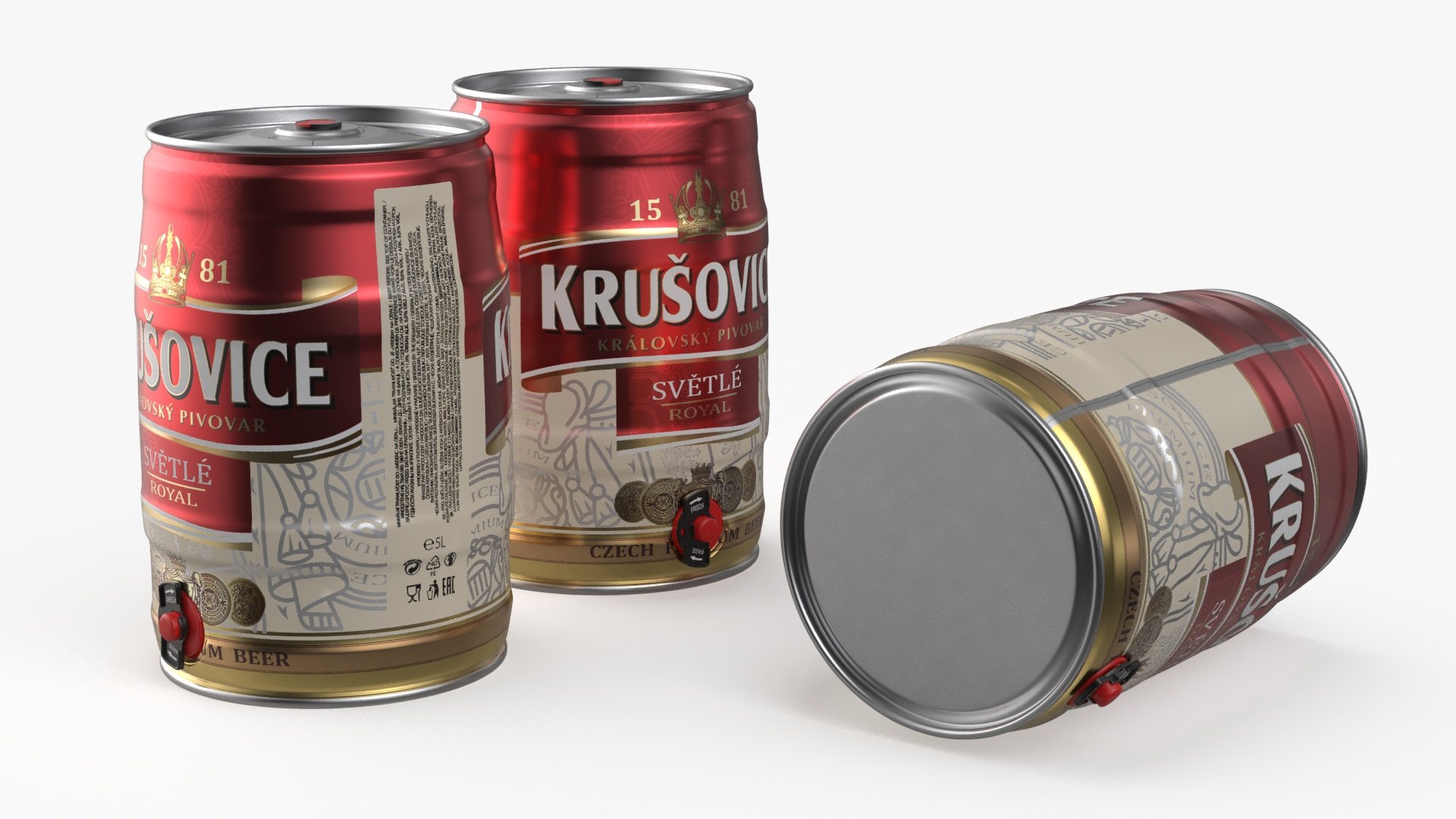 Krusovice Beer 5 Liter Barrel 3D - TurboSquid 2277613