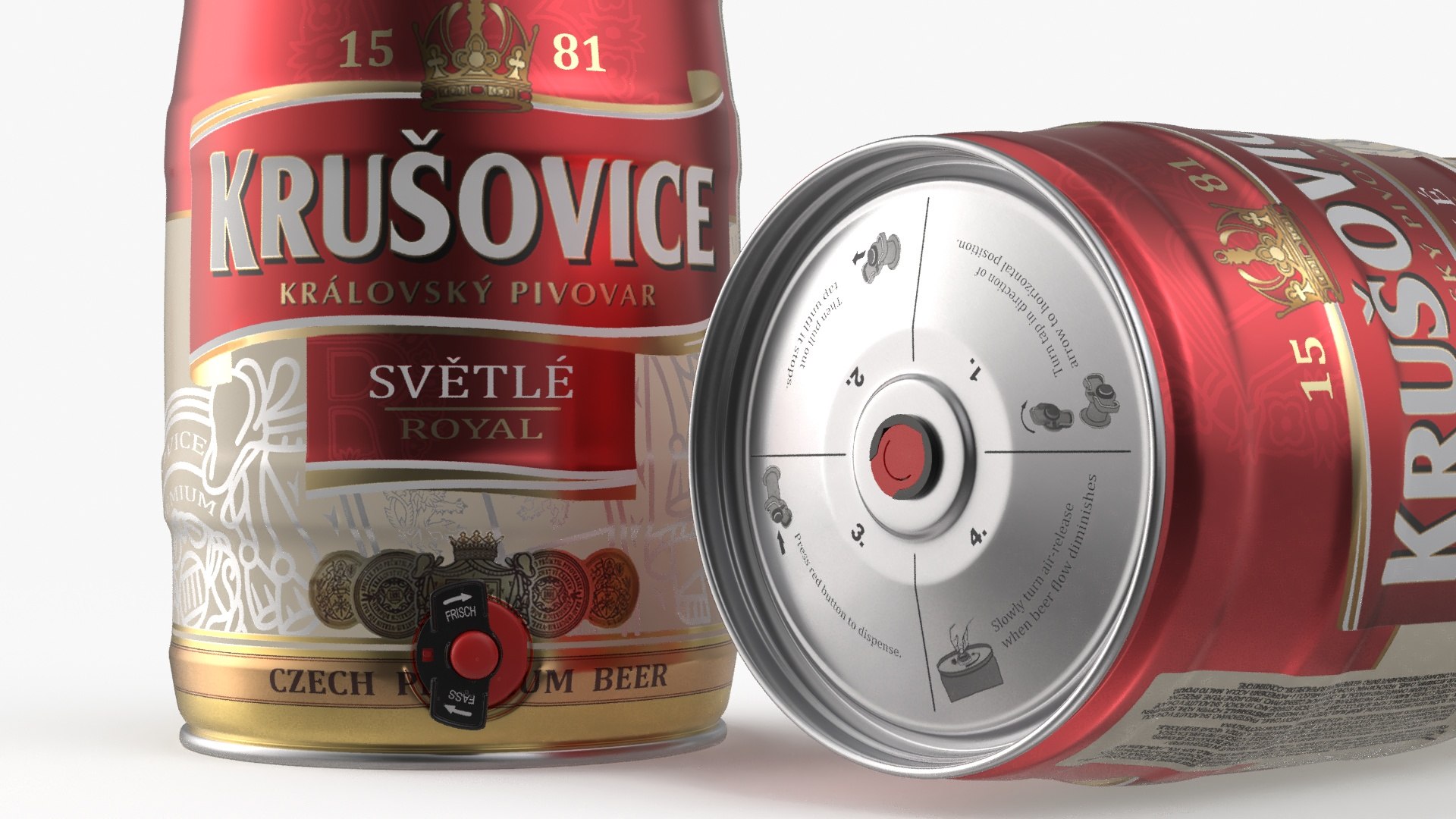 Krusovice Beer 5 Liter Barrel 3D - TurboSquid 2277613