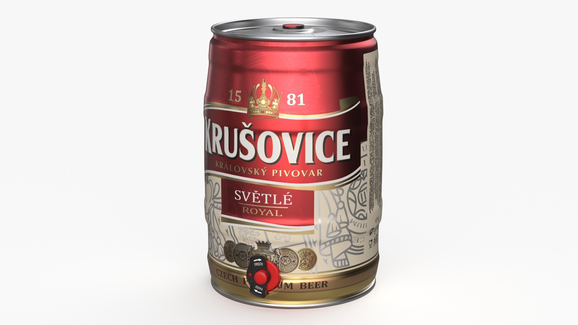 Krusovice Beer 5 Liter Barrel 3D - TurboSquid 2277613