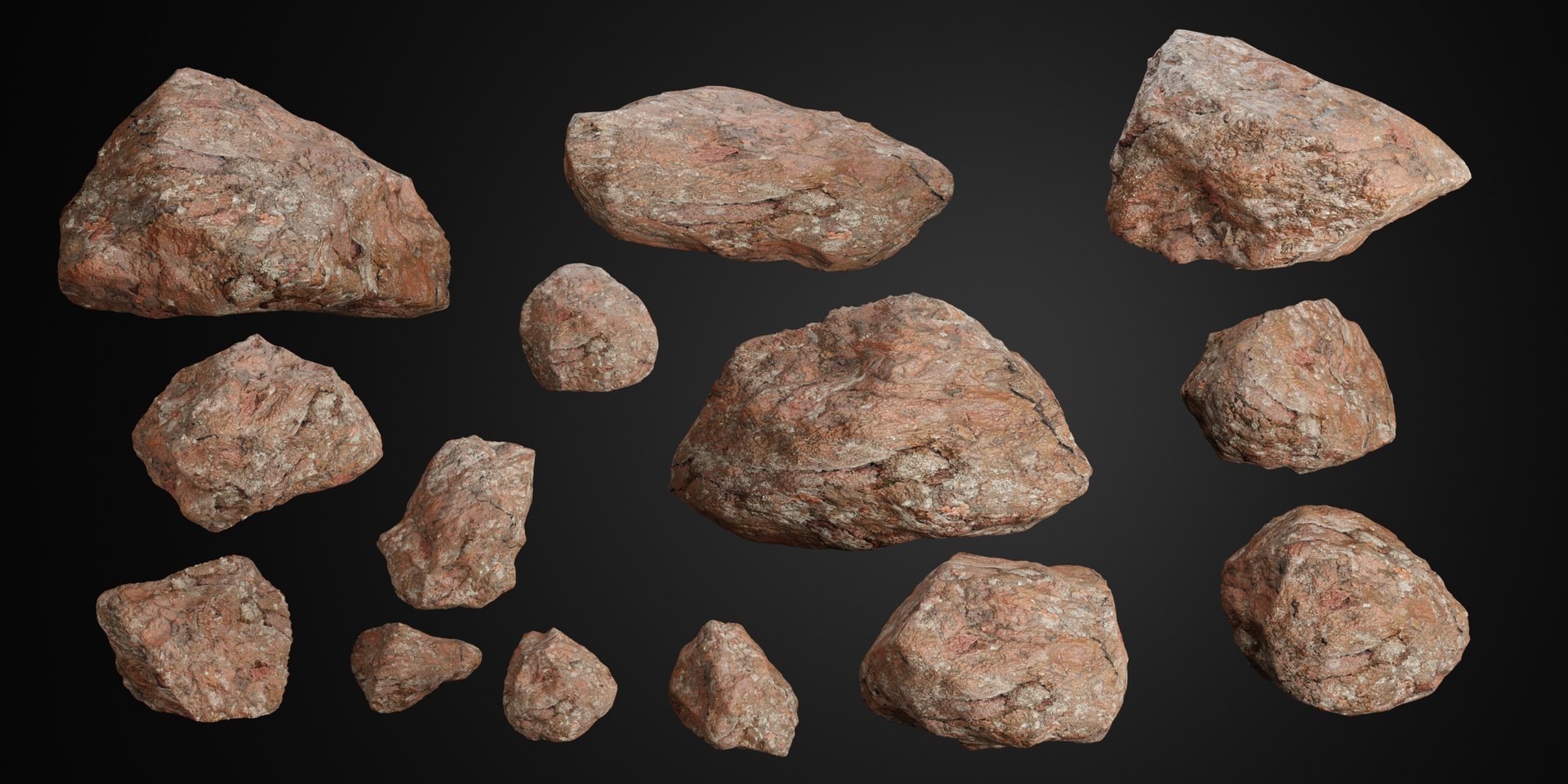 Mossy Rocks Garden Collection Vol 140-Blender 3DModel 3D Model ...