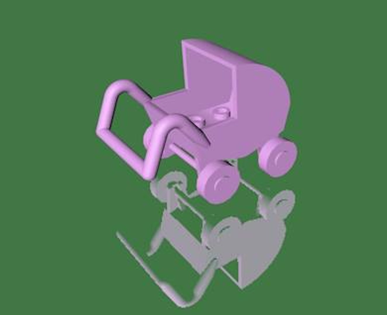 3d Model Lego Pram Pushchair