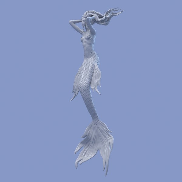 3D mermaid sculpture - TurboSquid 1172309