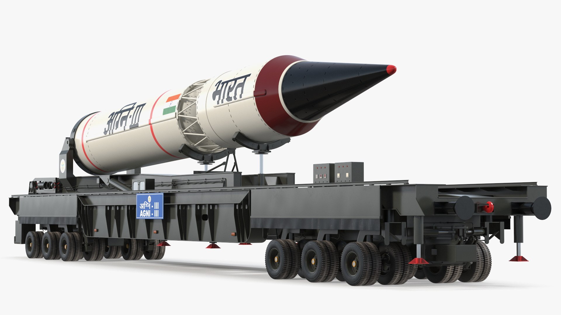 3D Agni III Indian Ballistic Missile With Trailer - TurboSquid 2044822