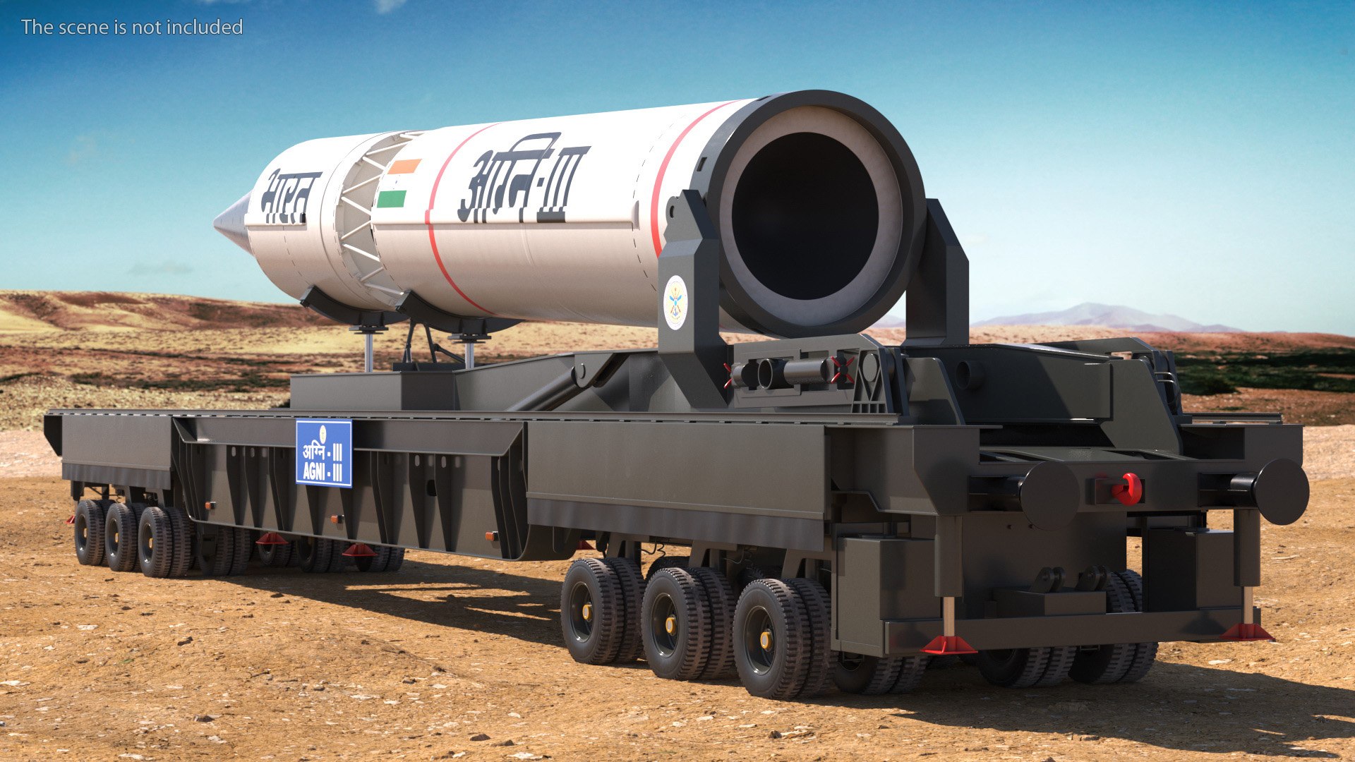 3D Agni III Indian Ballistic Missile With Trailer - TurboSquid 2044822