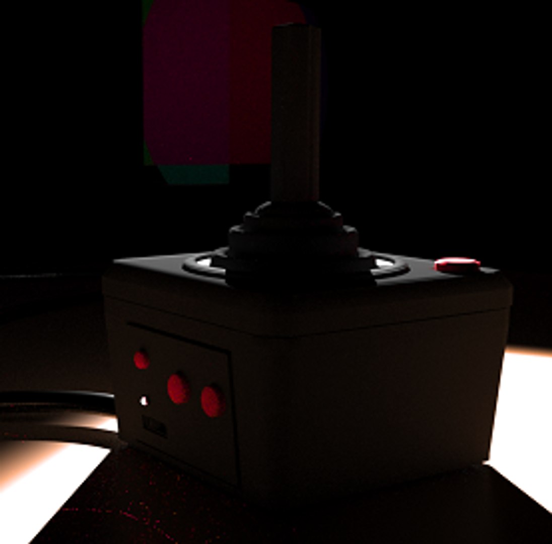 3d atari joystick model