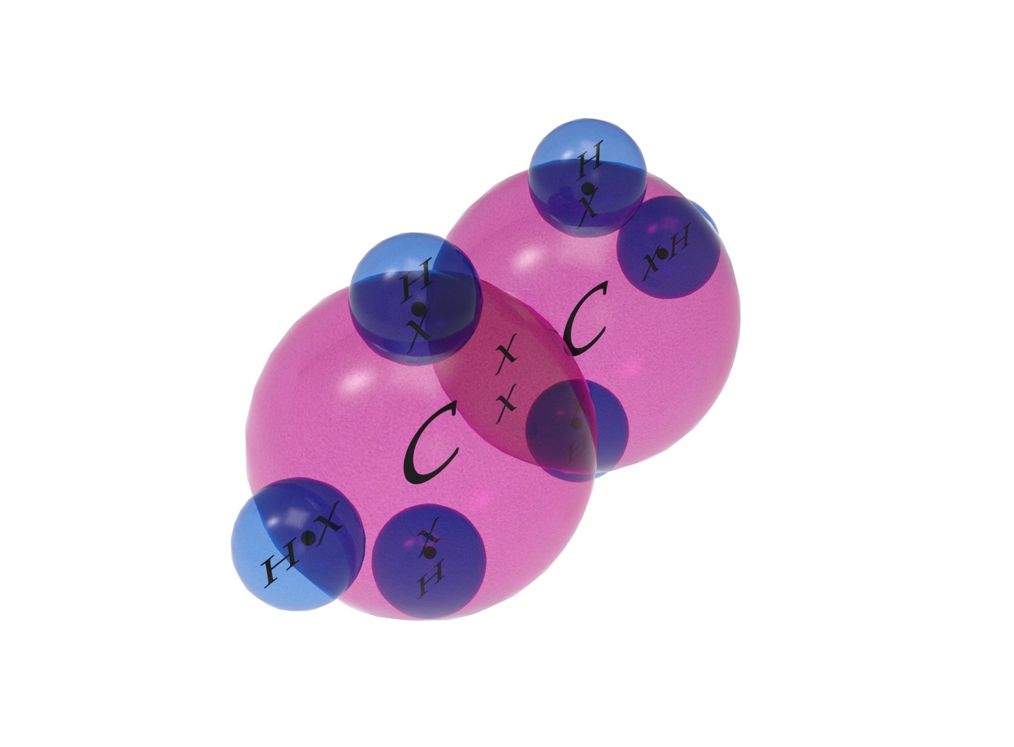 3D Electron Dot Structure Of Ethane 02 - TurboSquid 2172639