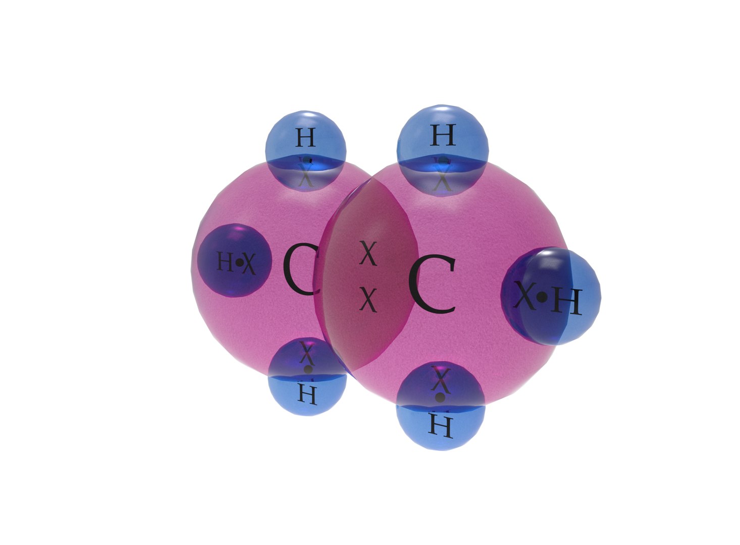 3D Electron Dot Structure Of Ethane 02 - TurboSquid 2172639