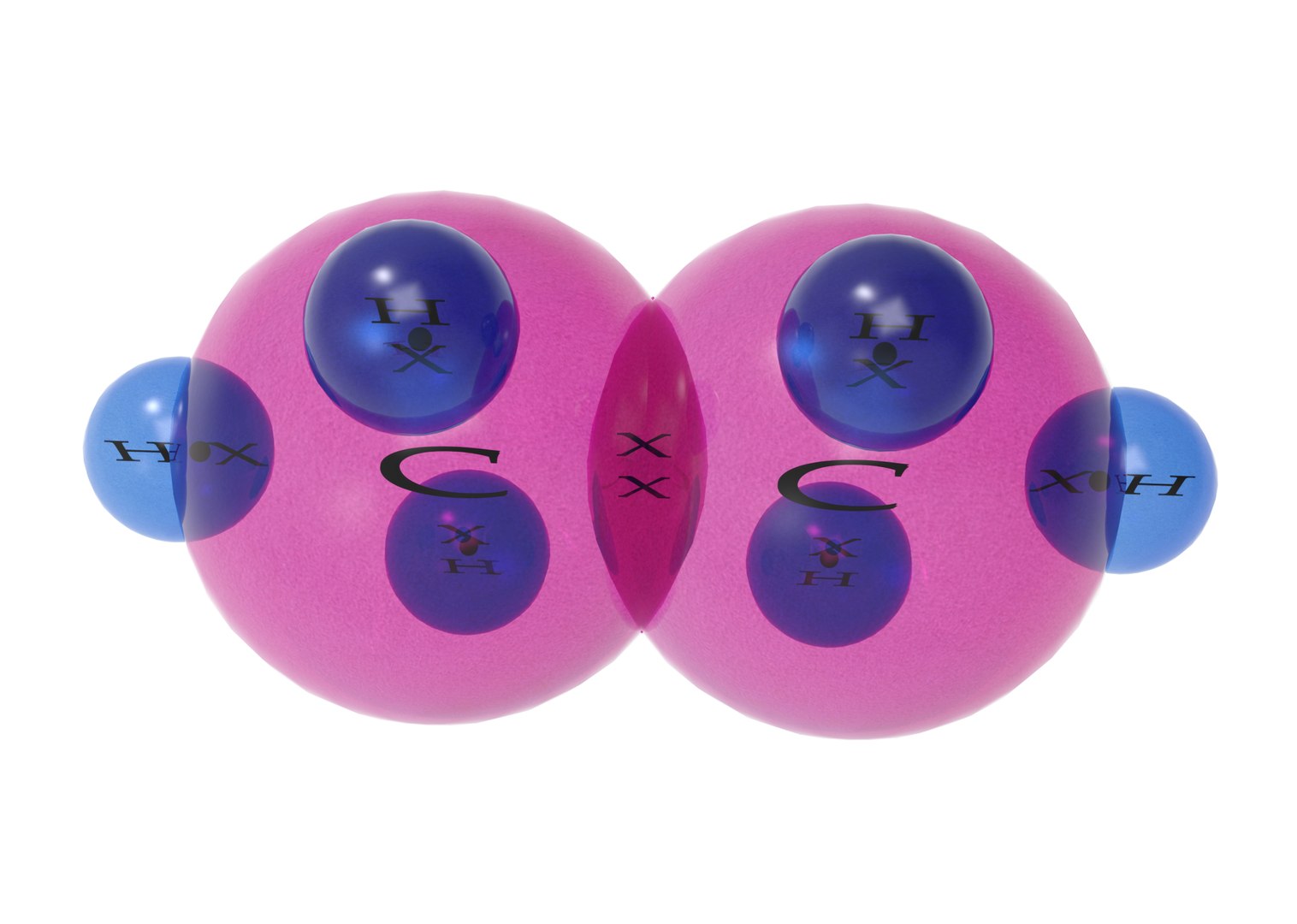 3D Electron Dot Structure Of Ethane 02 - TurboSquid 2172639