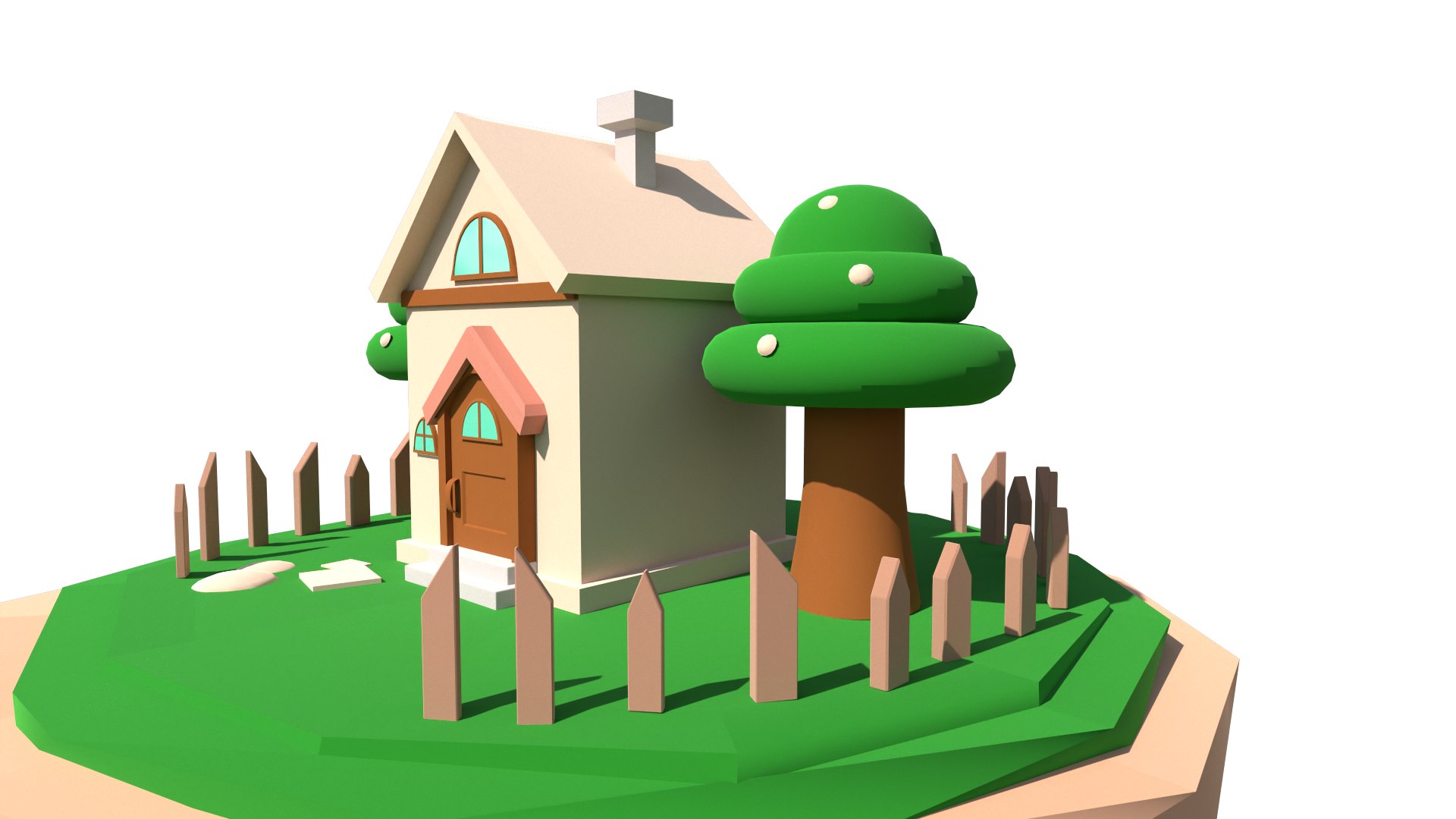3D Cartoonish Low Poly House Environment Model - TurboSquid 2357143