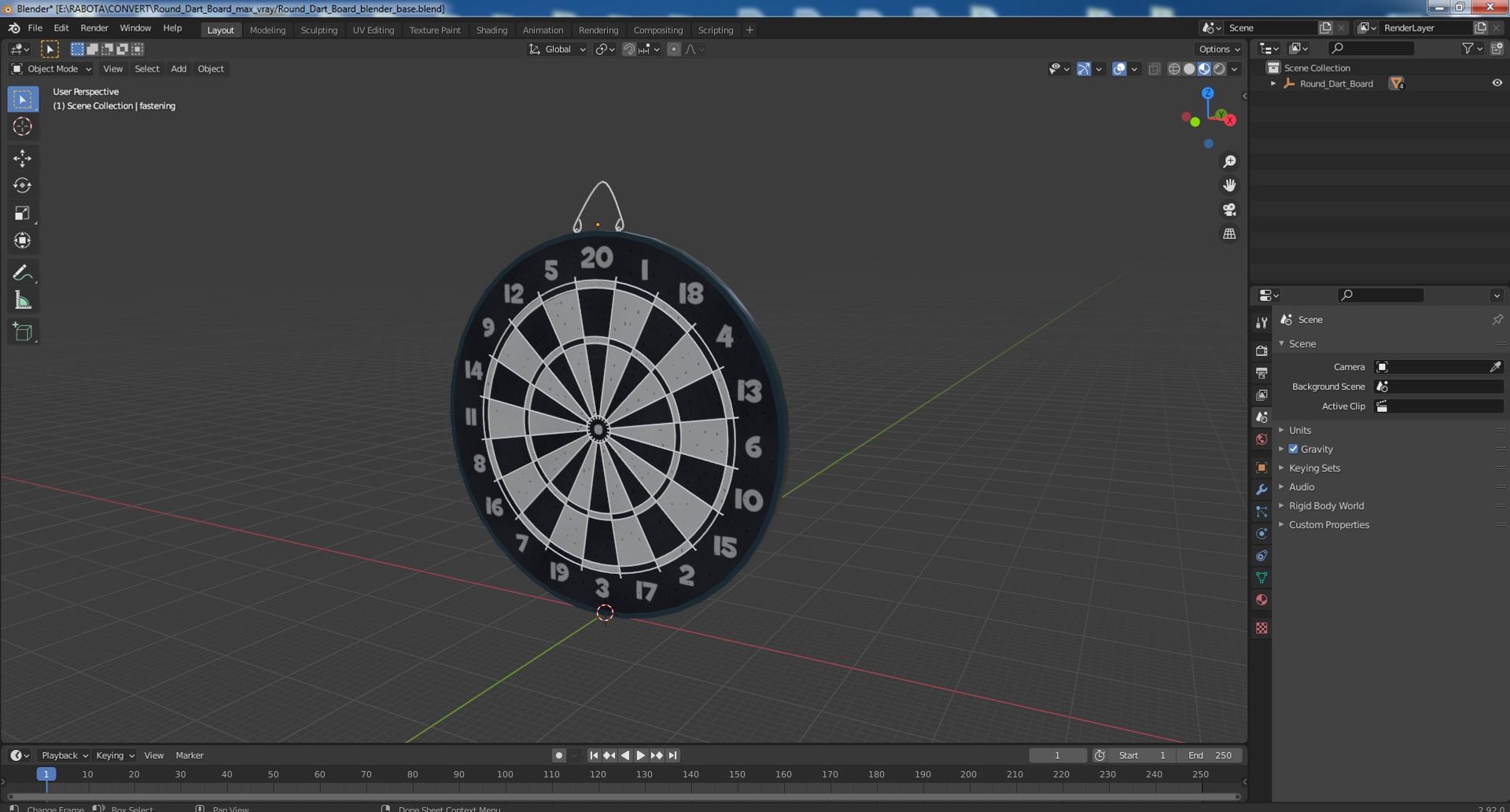 3D Round Dart Board Model - TurboSquid 2174360
