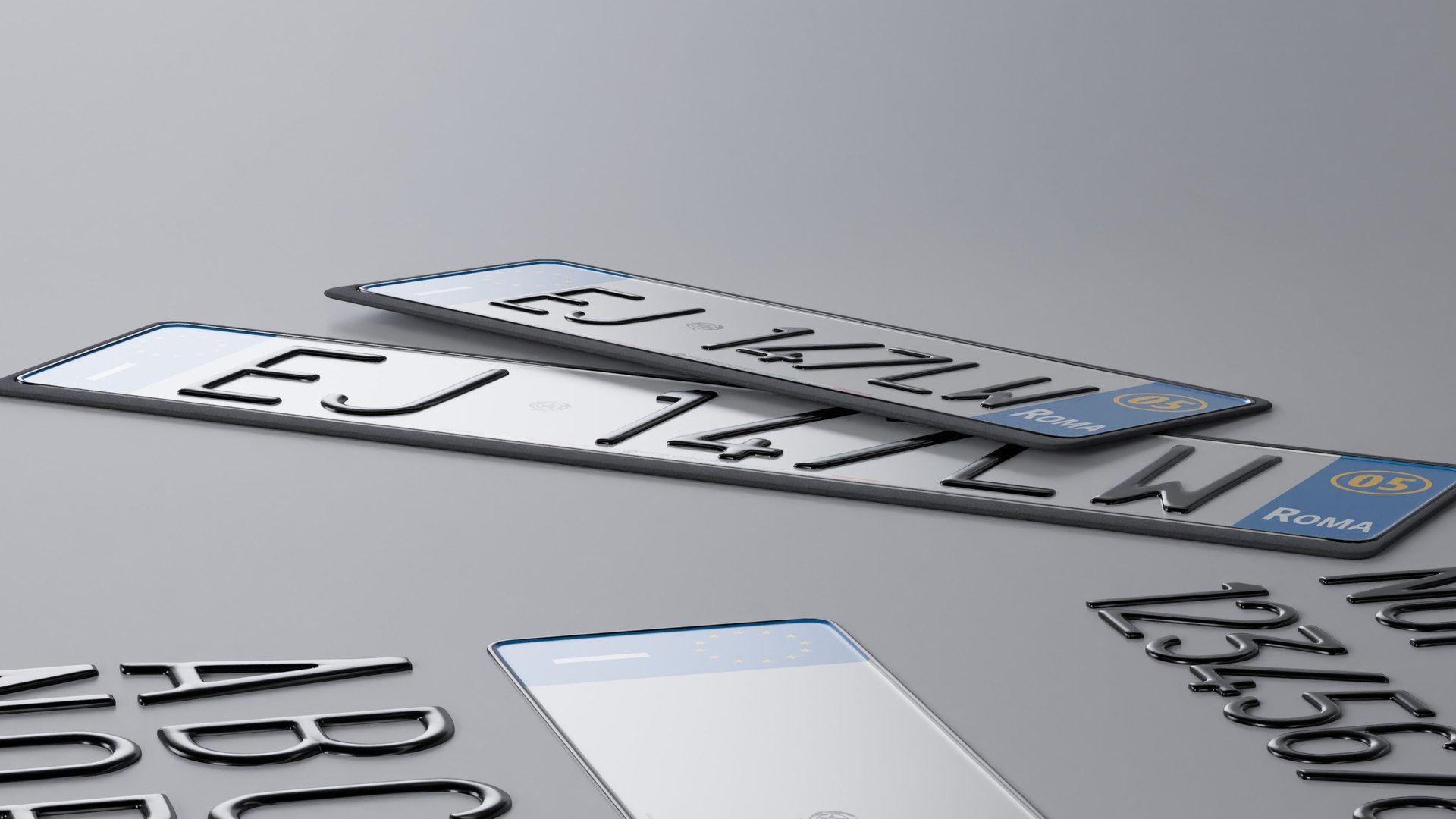 3D Model Customizable Italian License Plate - TurboSquid 2395638