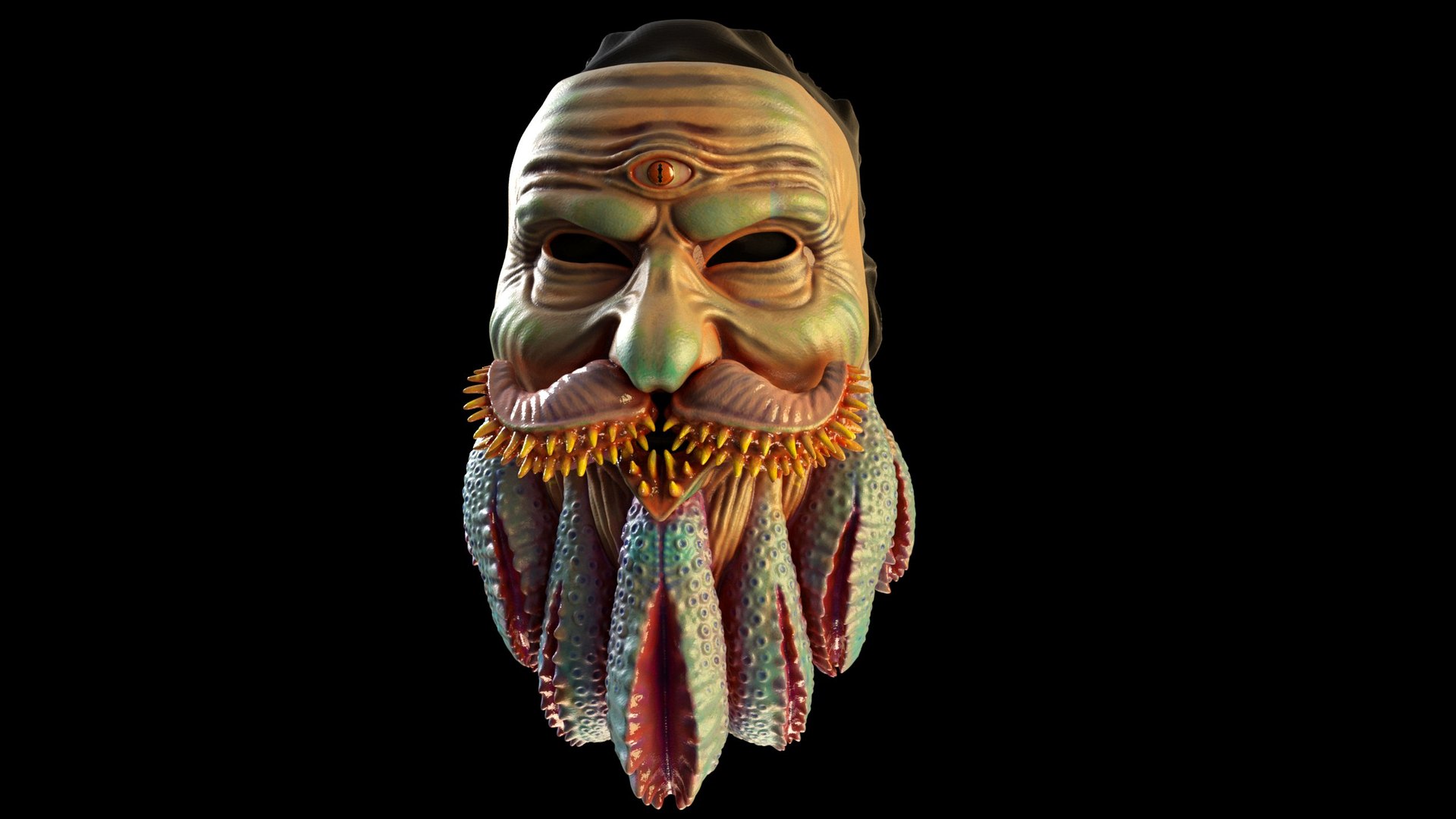 Santa Claus Mask Cosmic Horror Model - TurboSquid 2501892
