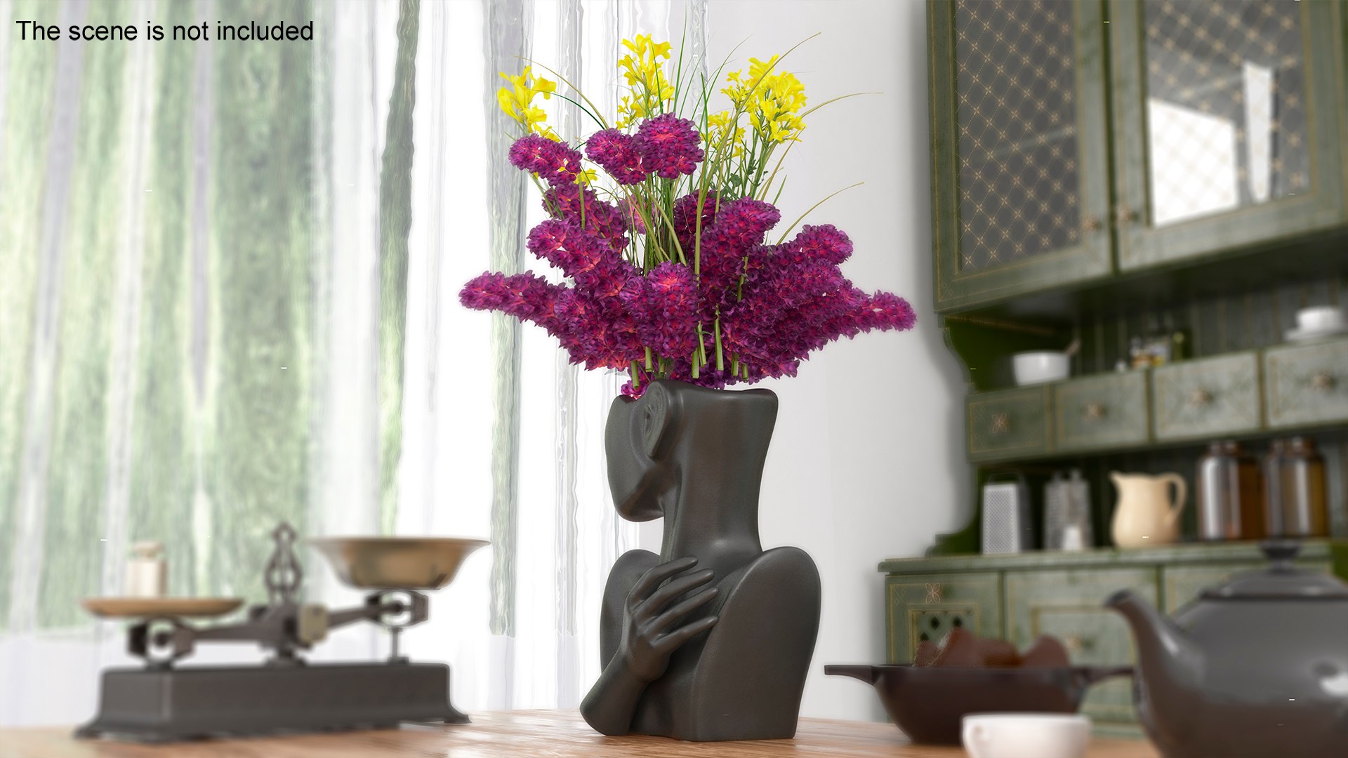 3D Model Bust Shaped Ceramic Flower Vase Black - TurboSquid 2152661