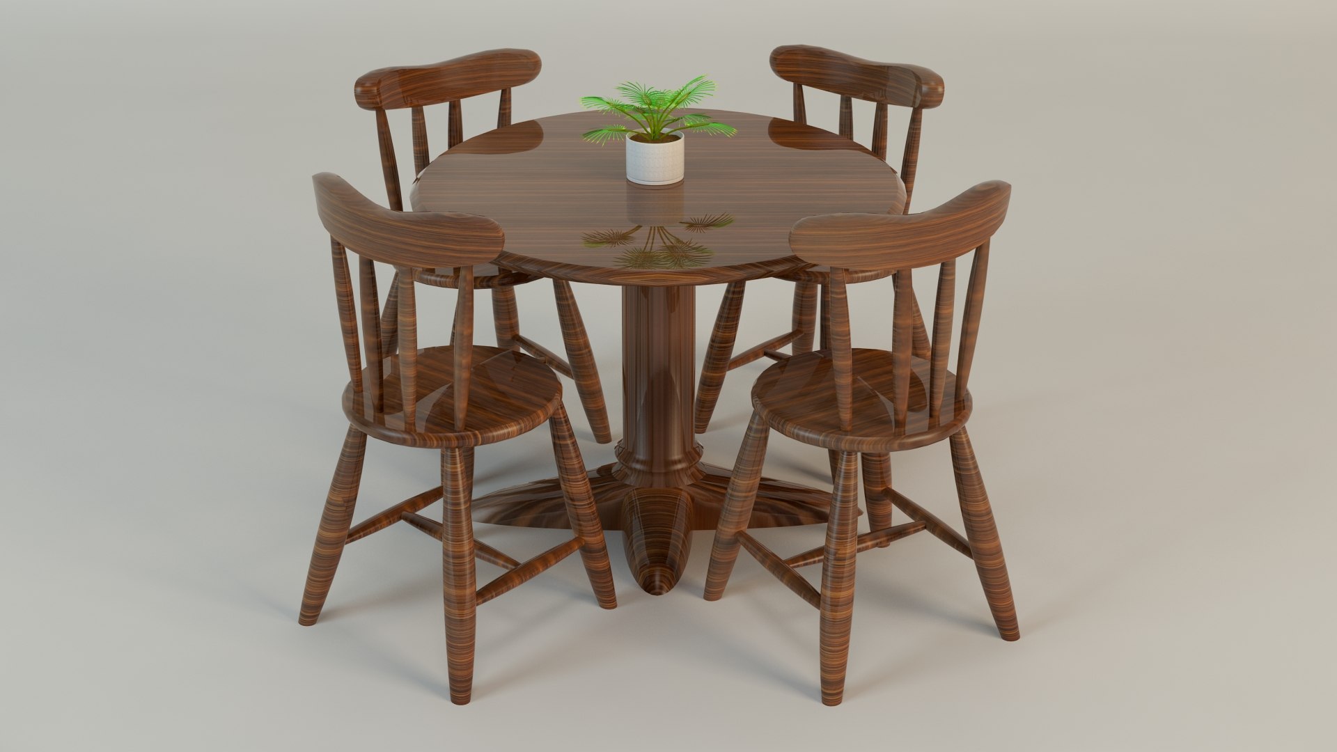 3D Wooden Dining Table Chair - TurboSquid 1584311