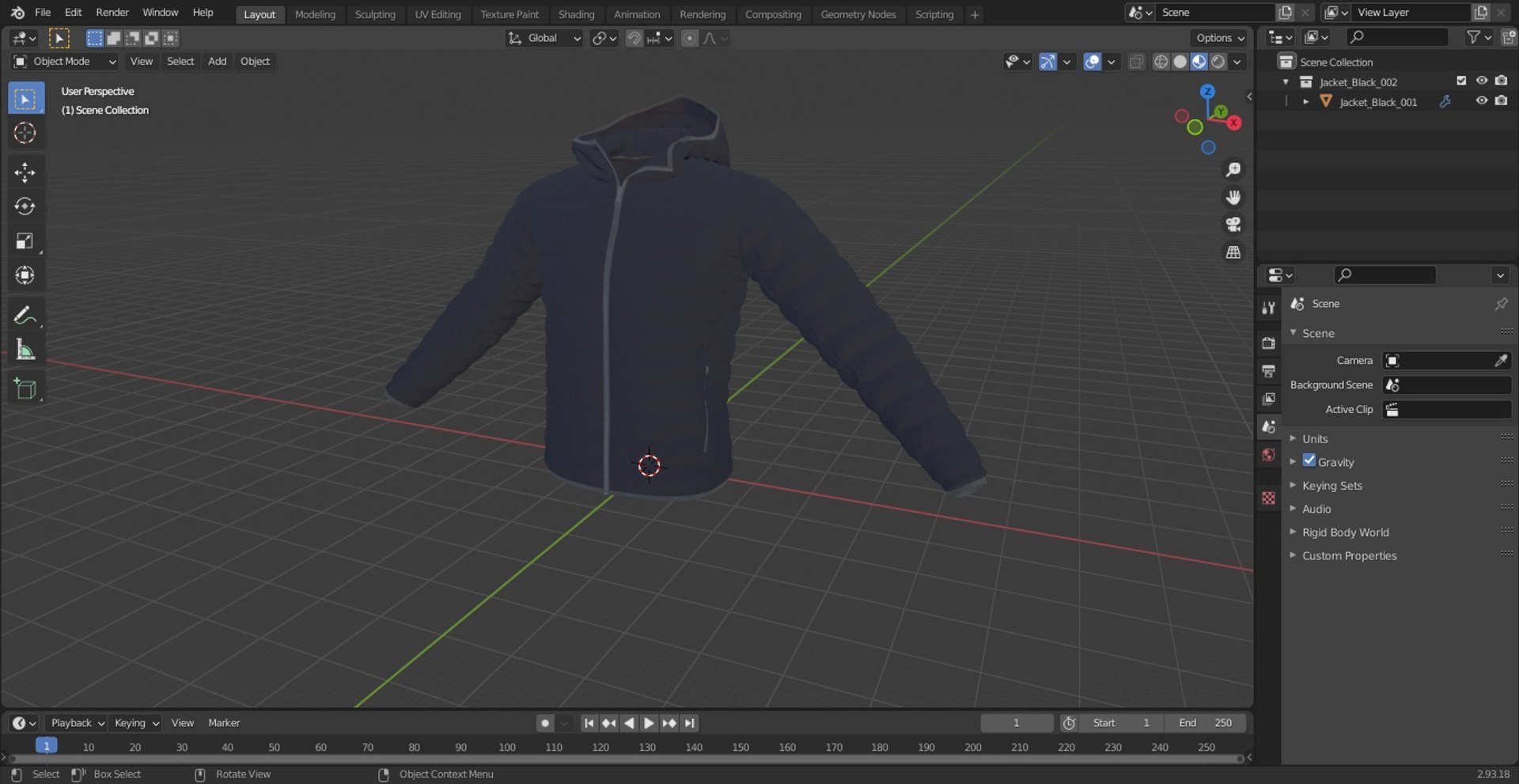 3D model Jacket Black - TurboSquid 2088992