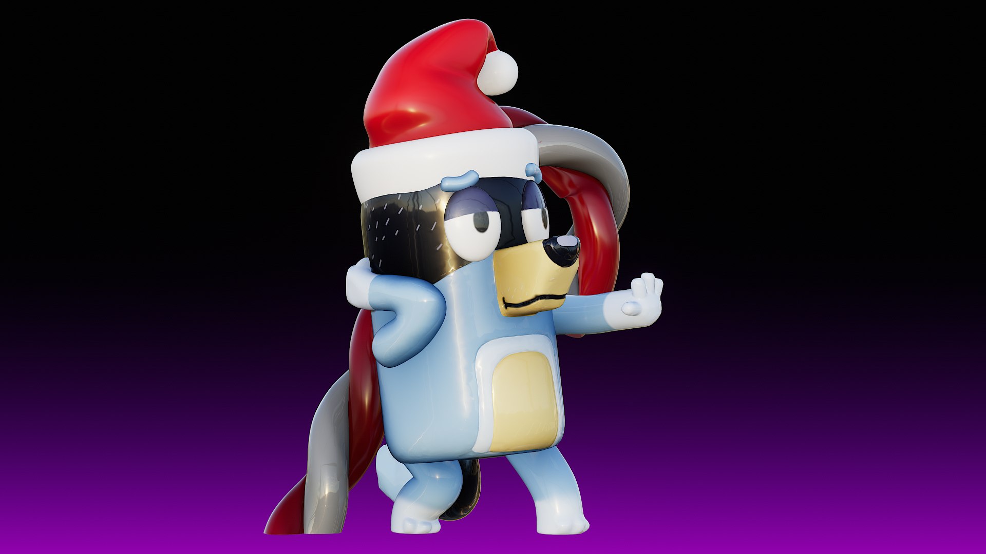 Bluey Winter Wonderland Limited Edition Holiday 3D Models Bandit 3D ...