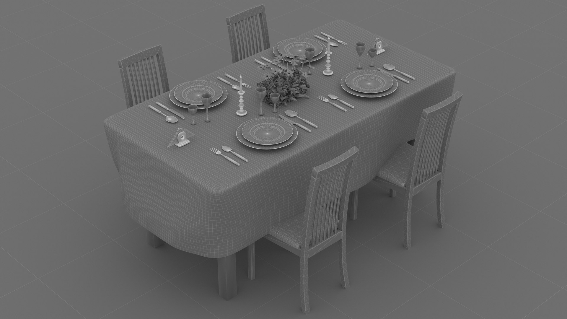 3D Dinner Table 2 - 4K - TurboSquid 2249868