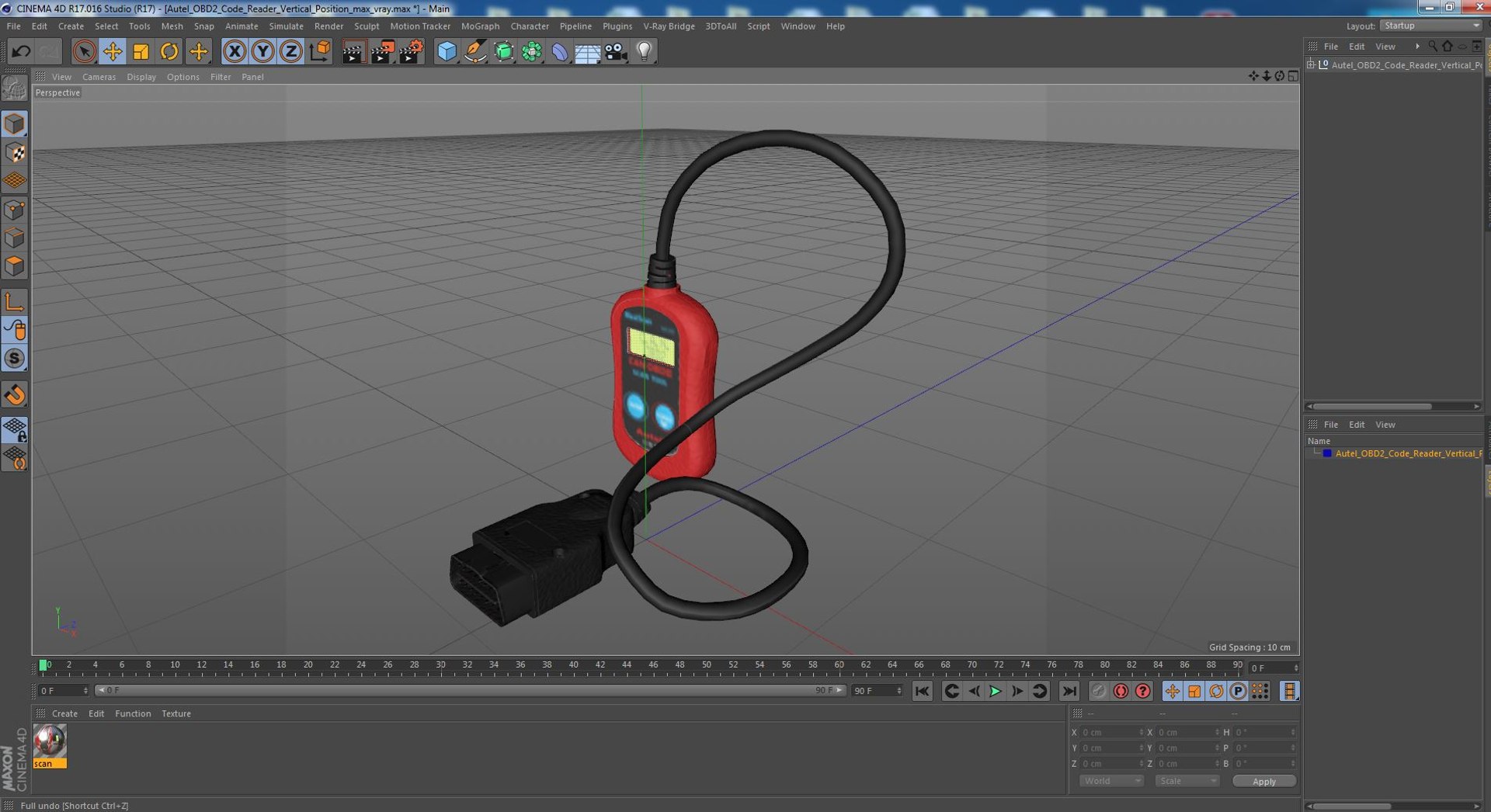 3D model Autel OBD2 Code Reader Vertical Position - TurboSquid 1851733