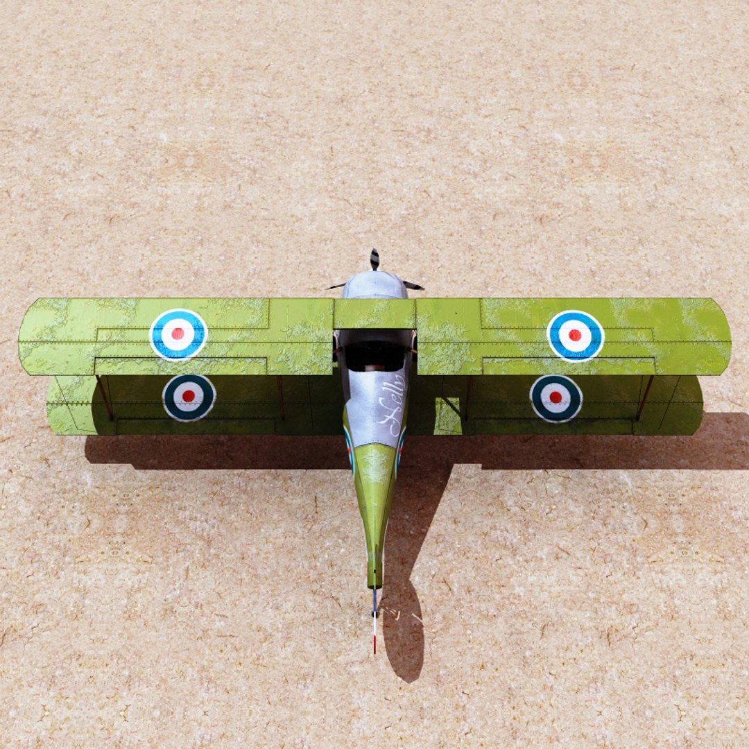 3d realistic biplane model
