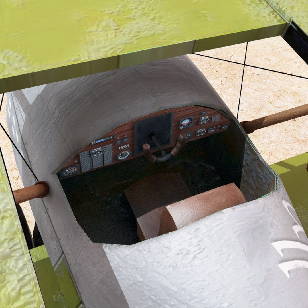 3d realistic biplane model