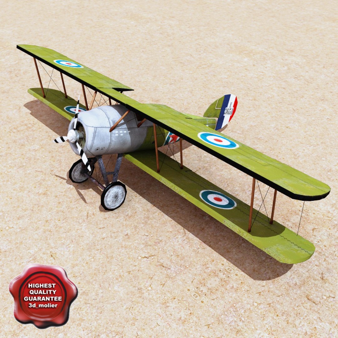 3d realistic biplane model