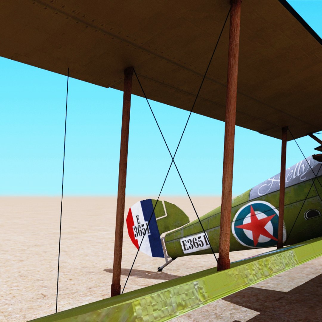 3d realistic biplane model