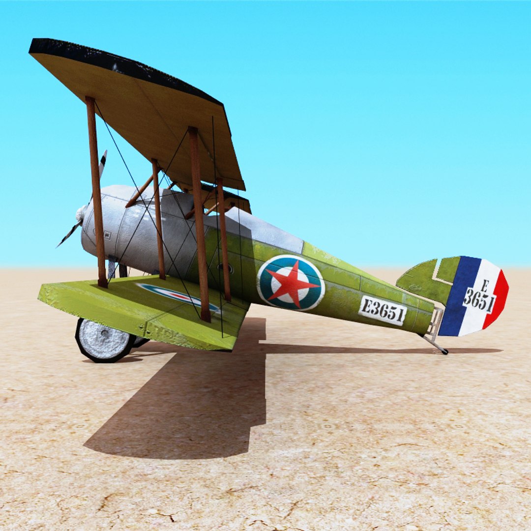3d realistic biplane model