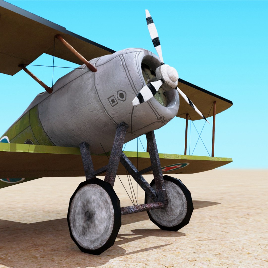 3d realistic biplane model