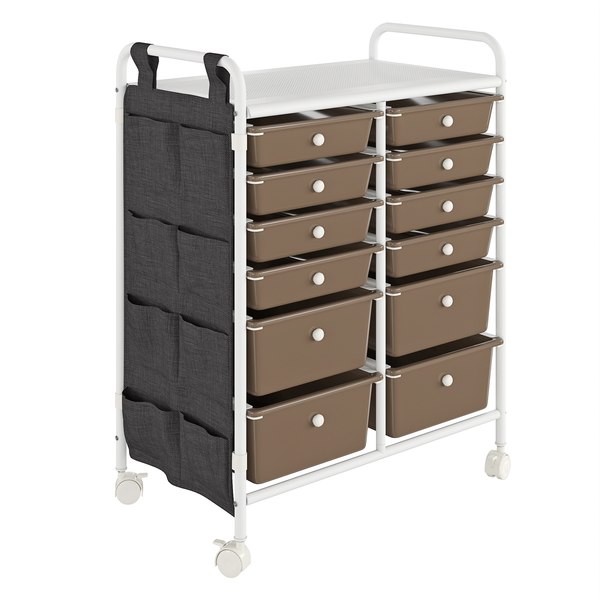 modelo 3d Drawer Metal Rolling Storage Cart with Side Pockets ...