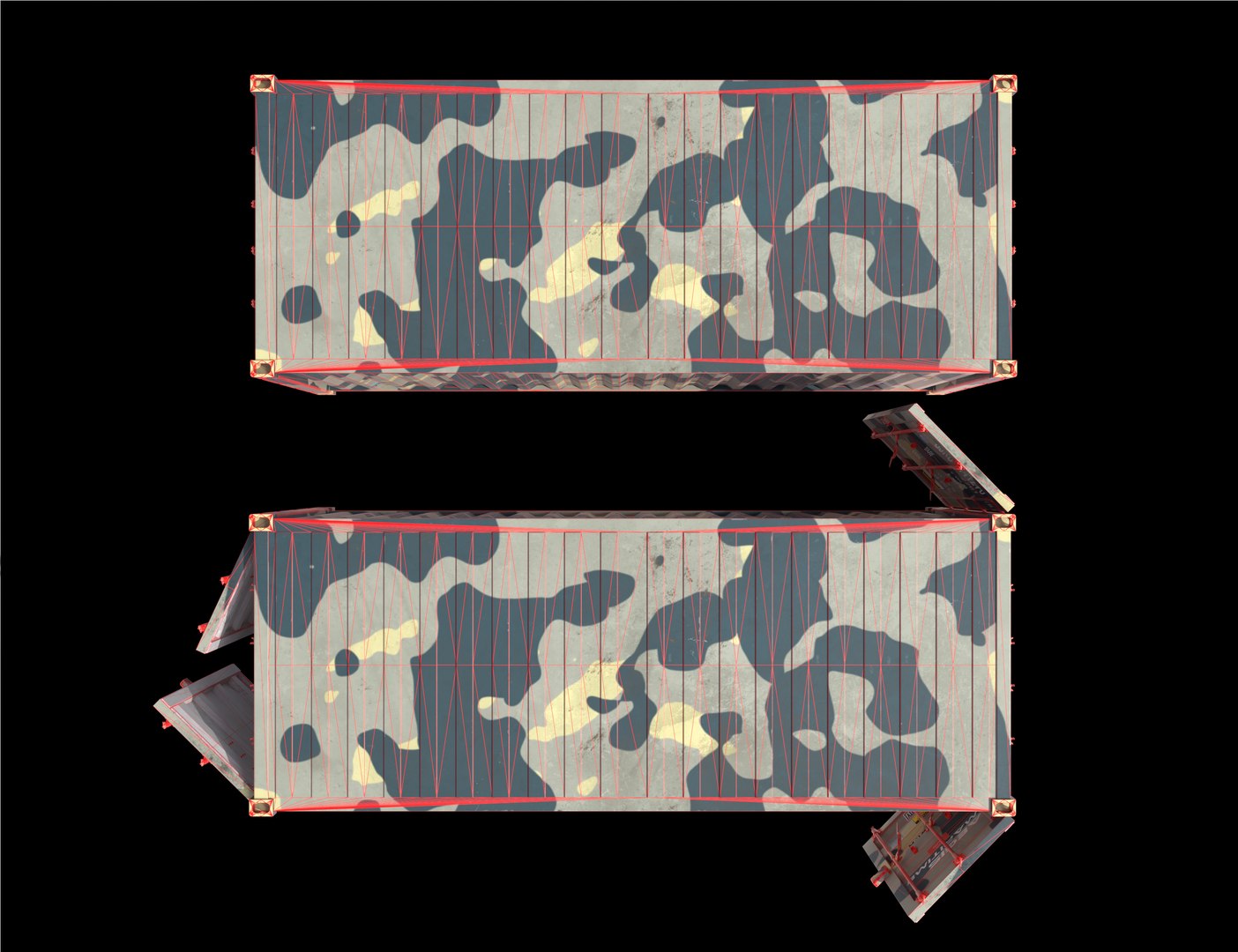 3D Model 20ft Cargo Container Camo - TurboSquid 2205949