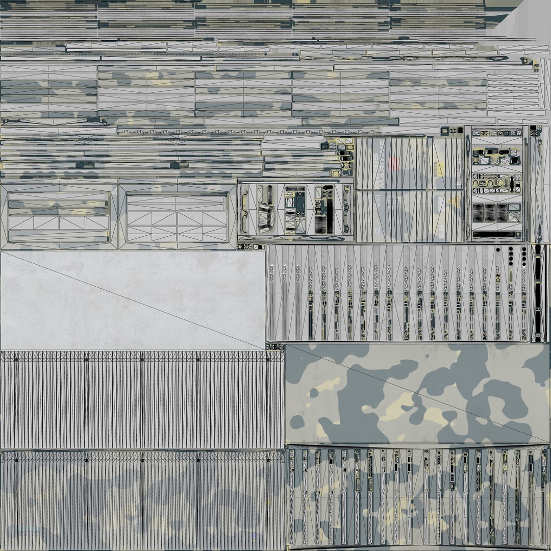 3D Model 20ft Cargo Container Camo - TurboSquid 2205949