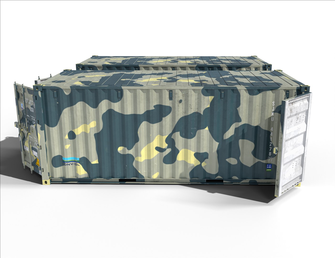 3D Model 20ft Cargo Container Camo - TurboSquid 2205949