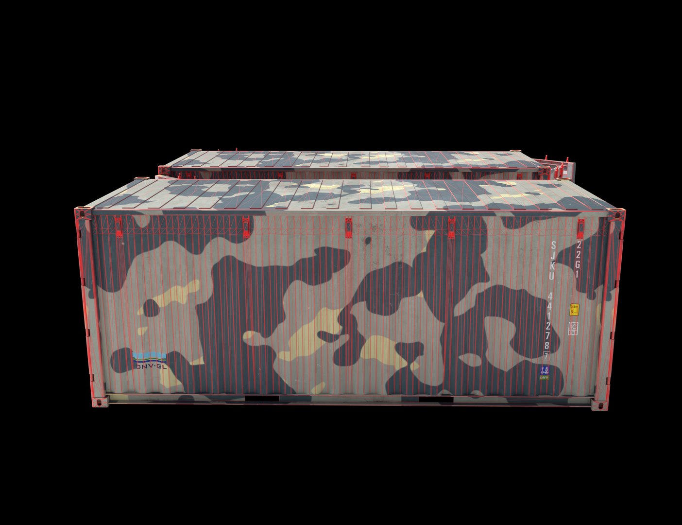 3D Model 20ft Cargo Container Camo - TurboSquid 2205949