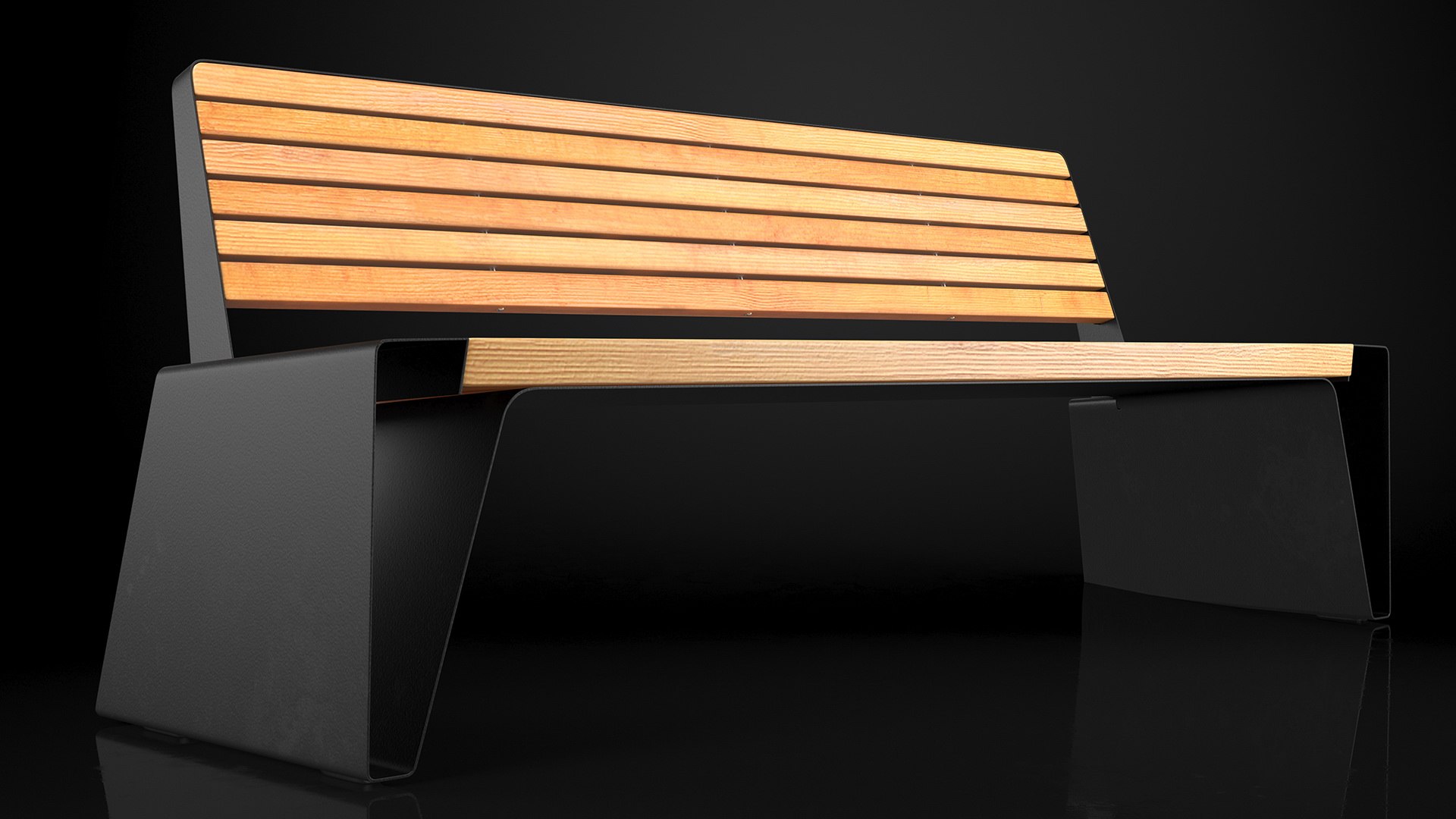 Black Park Bench With Backrest Model - TurboSquid 1974382