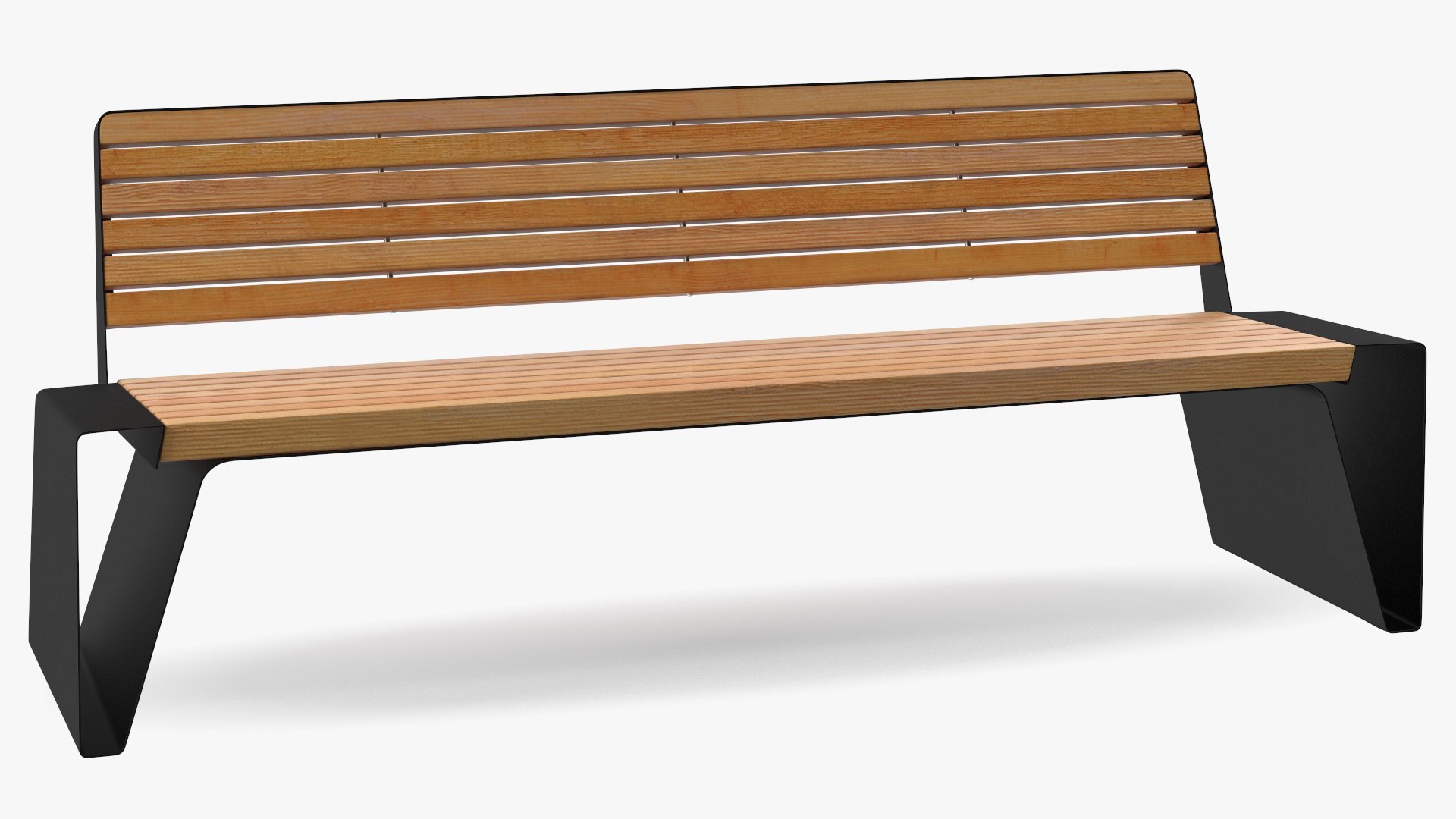 Black Park Bench With Backrest Model - TurboSquid 1974382