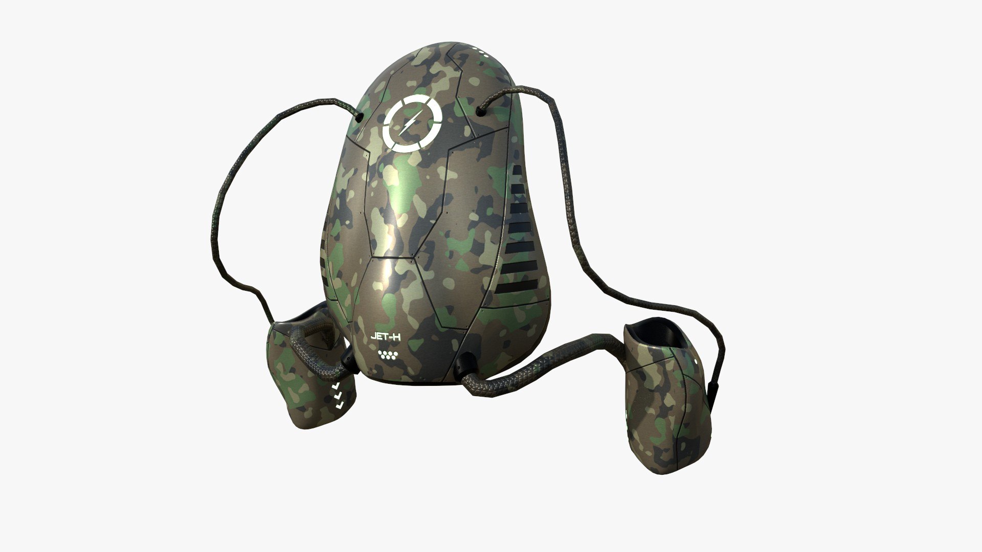 Jetpack H08 Green Camouflage - SciFi Character Design 3D Model ...