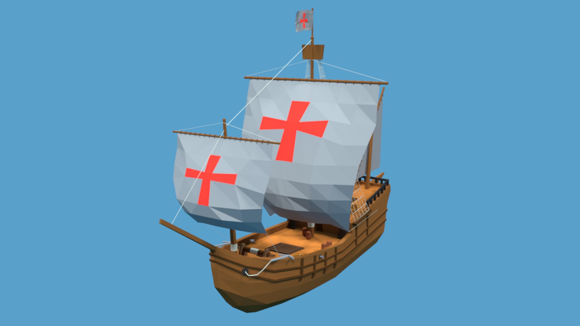 Pinta 1492 ship 3D model - TurboSquid 1436935