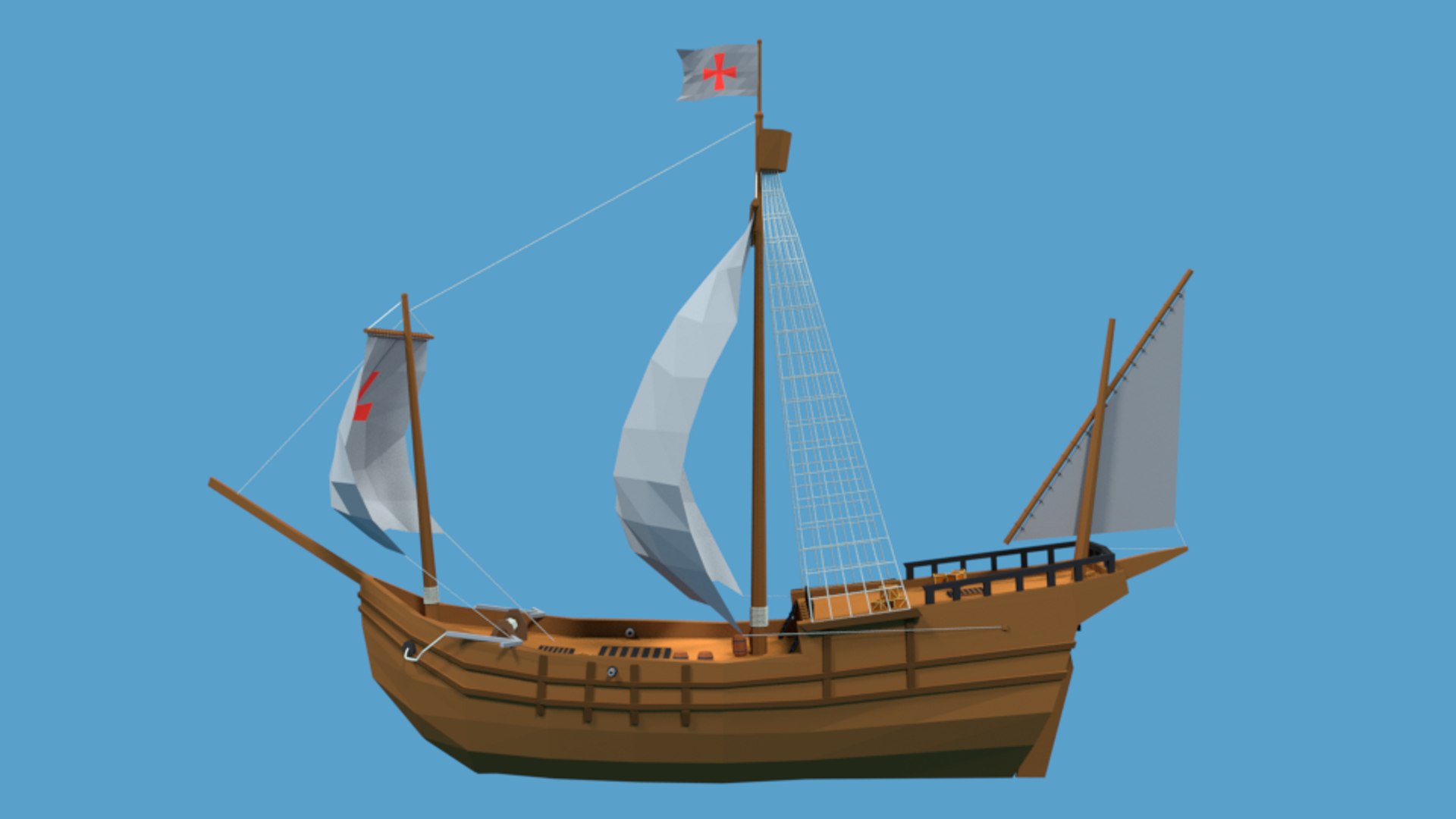 Pinta 1492 ship 3D model - TurboSquid 1436935