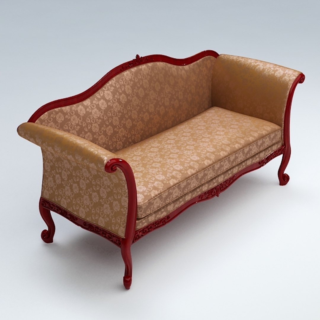 3d Model Old Fashioned Sofa