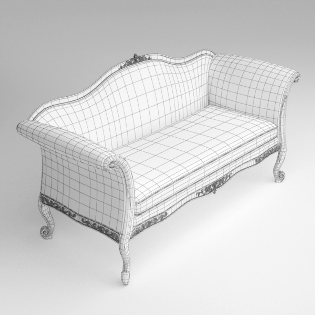 3d Model Old Fashioned Sofa