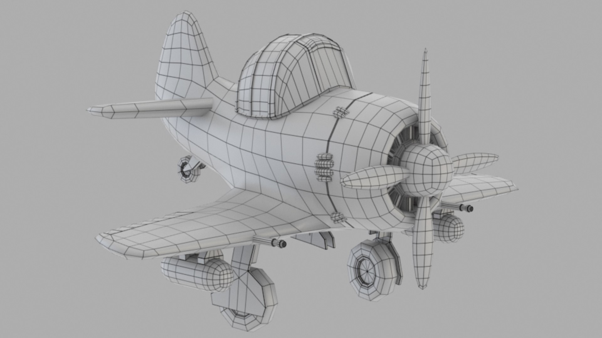Cartoon Airplane 2 3D Model - TurboSquid 2016525