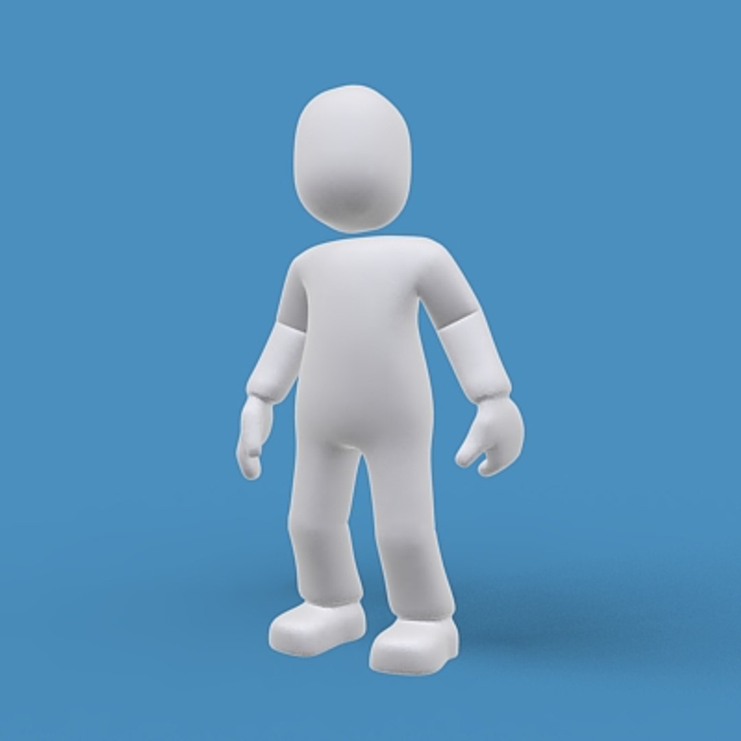 3d Simple Male Cartoon Model
