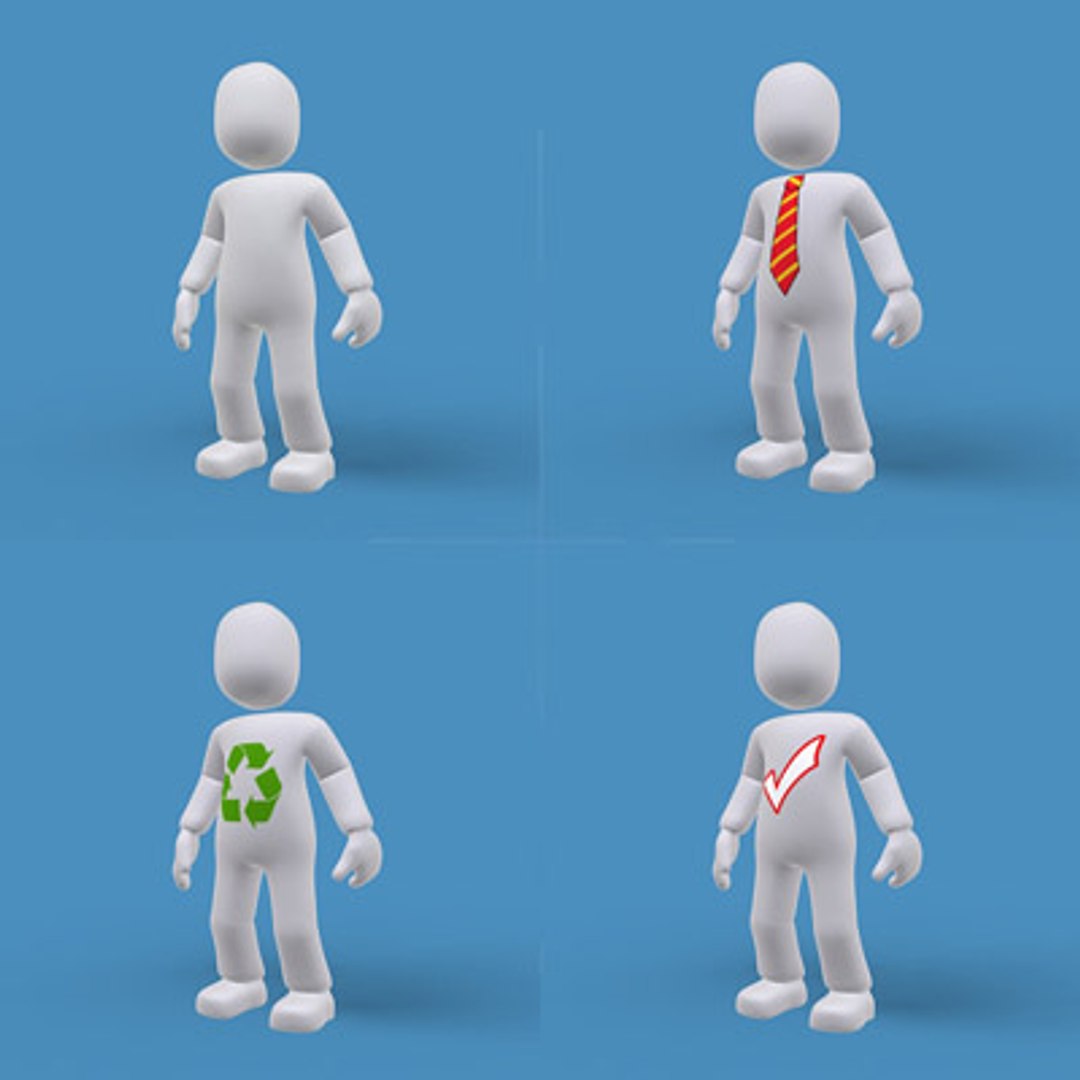 3d Simple Male Cartoon Model