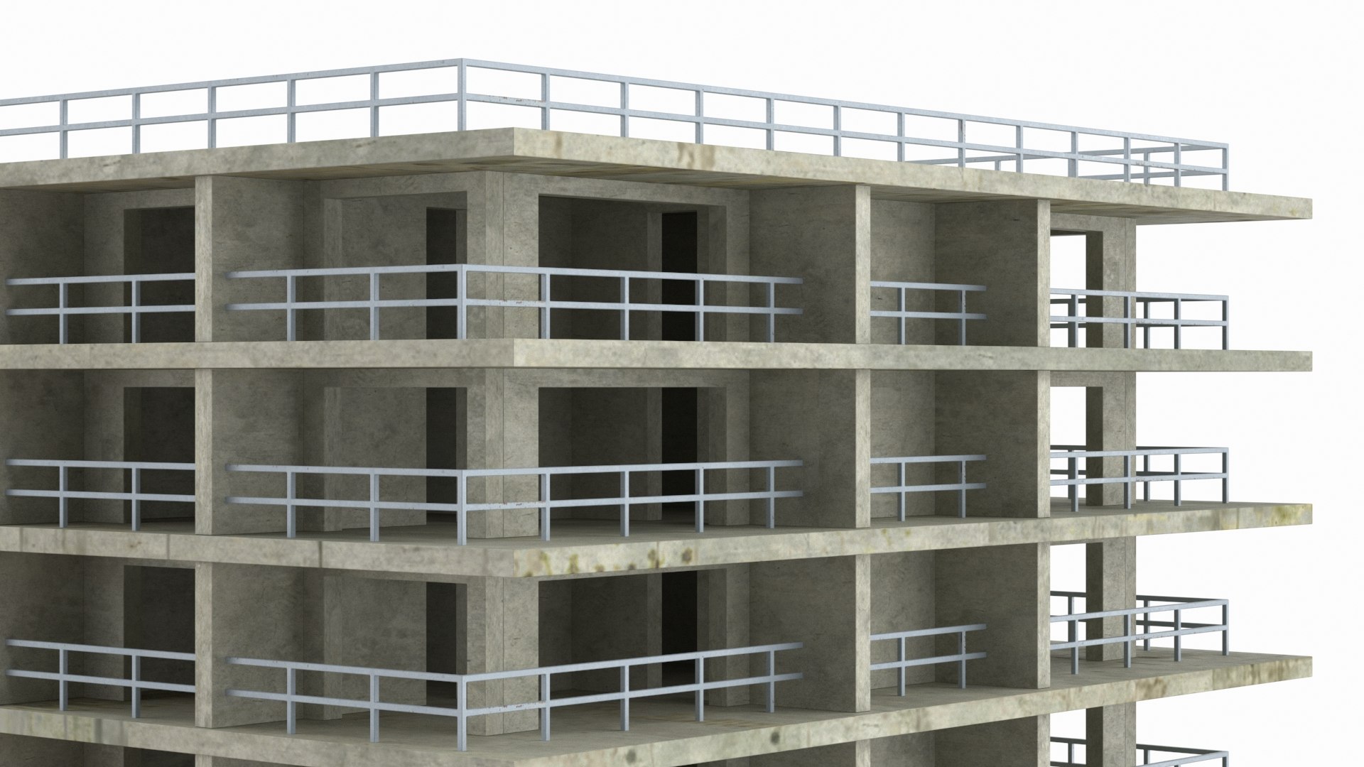 Construction Site With Unfinished High-Rise Building 3D Model ...