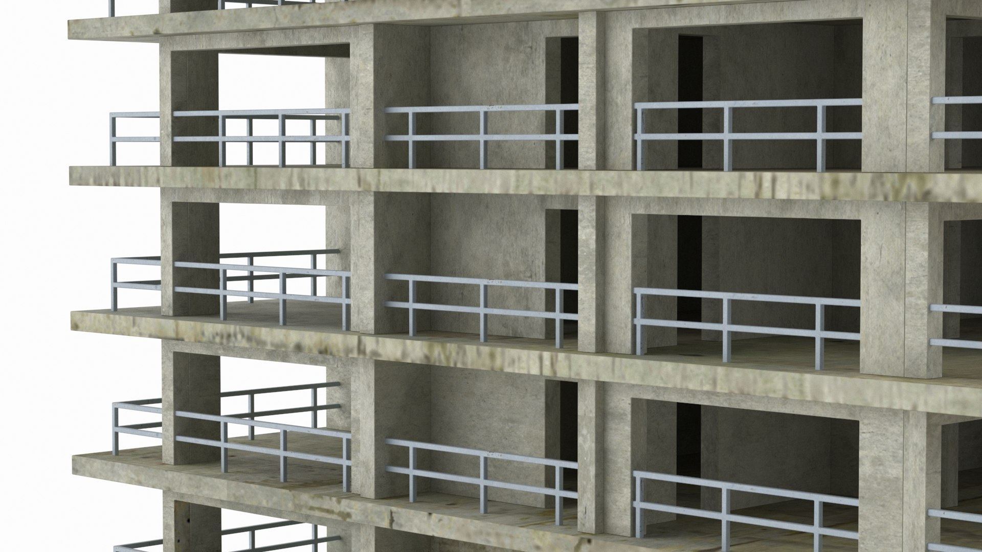 Construction Site With Unfinished High-Rise Building 3D Model ...