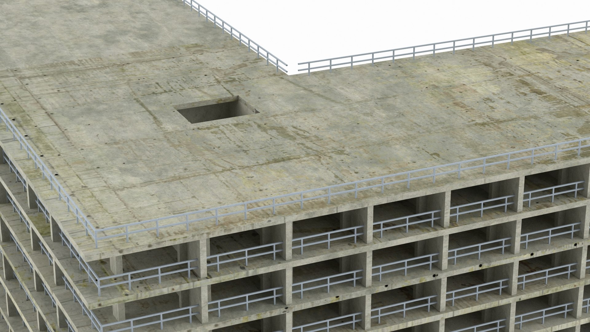 Construction Site With Unfinished High-Rise Building 3D Model ...