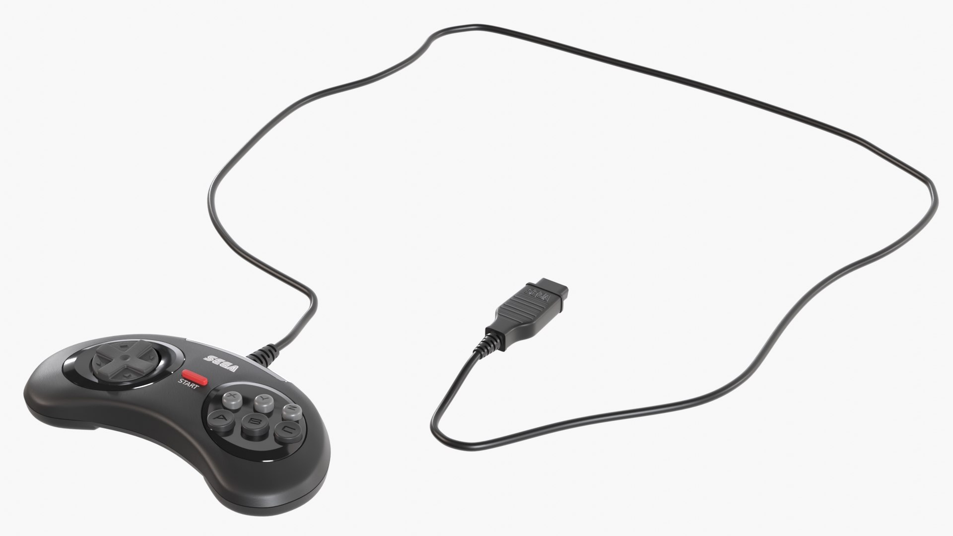 3D Sega Mega Drive Genesis Six Button Controller Model - TurboSquid 2071975