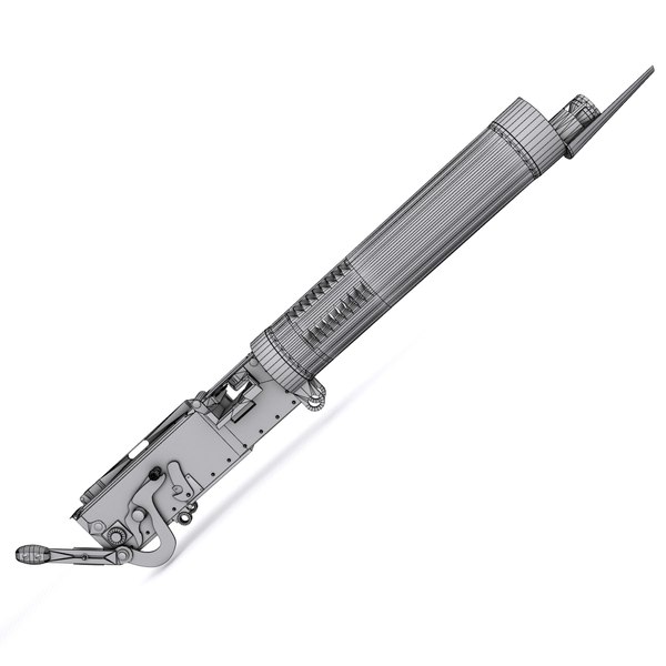 3d model vickers machine gun aircraft