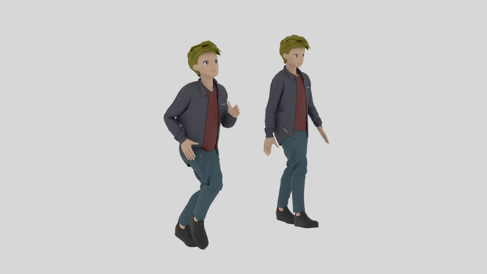 3D Model Cartoon Character Walking And Running Animation - TurboSquid ...